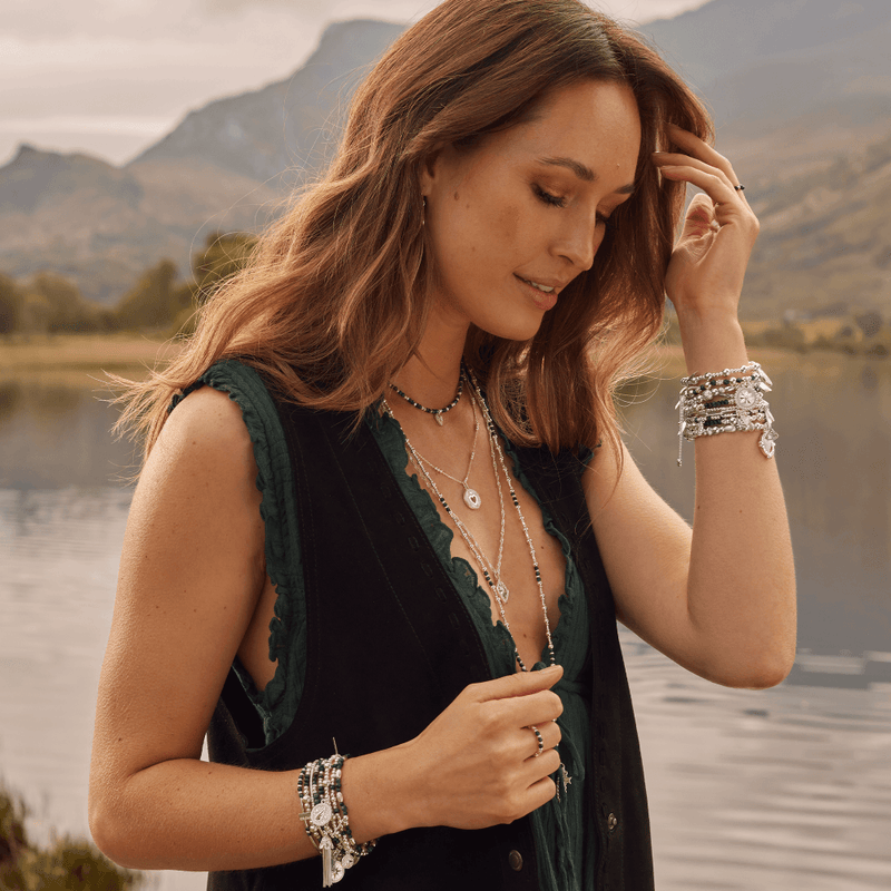 Free Spirit Malachite Lariat Necklace - Silver - SNML3232 – Sarah Layton